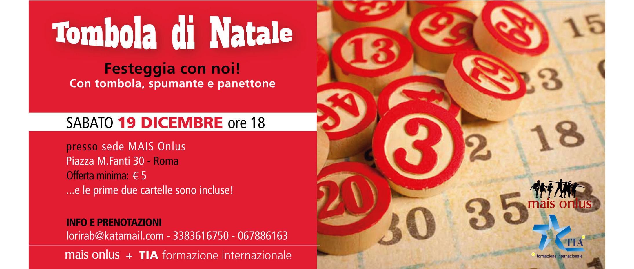 Tombola di Natale il 19 dicembre - MAIS Odv